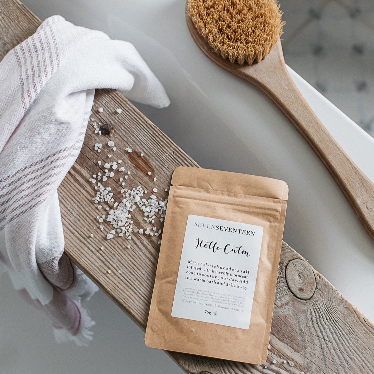 Hello Calm / Moroccan rose bath salts sachet | Seven Seventeen
